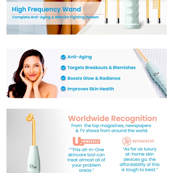 JinxWin | Bath & Body | High Frequency Portable Facial Machine Handheld ...